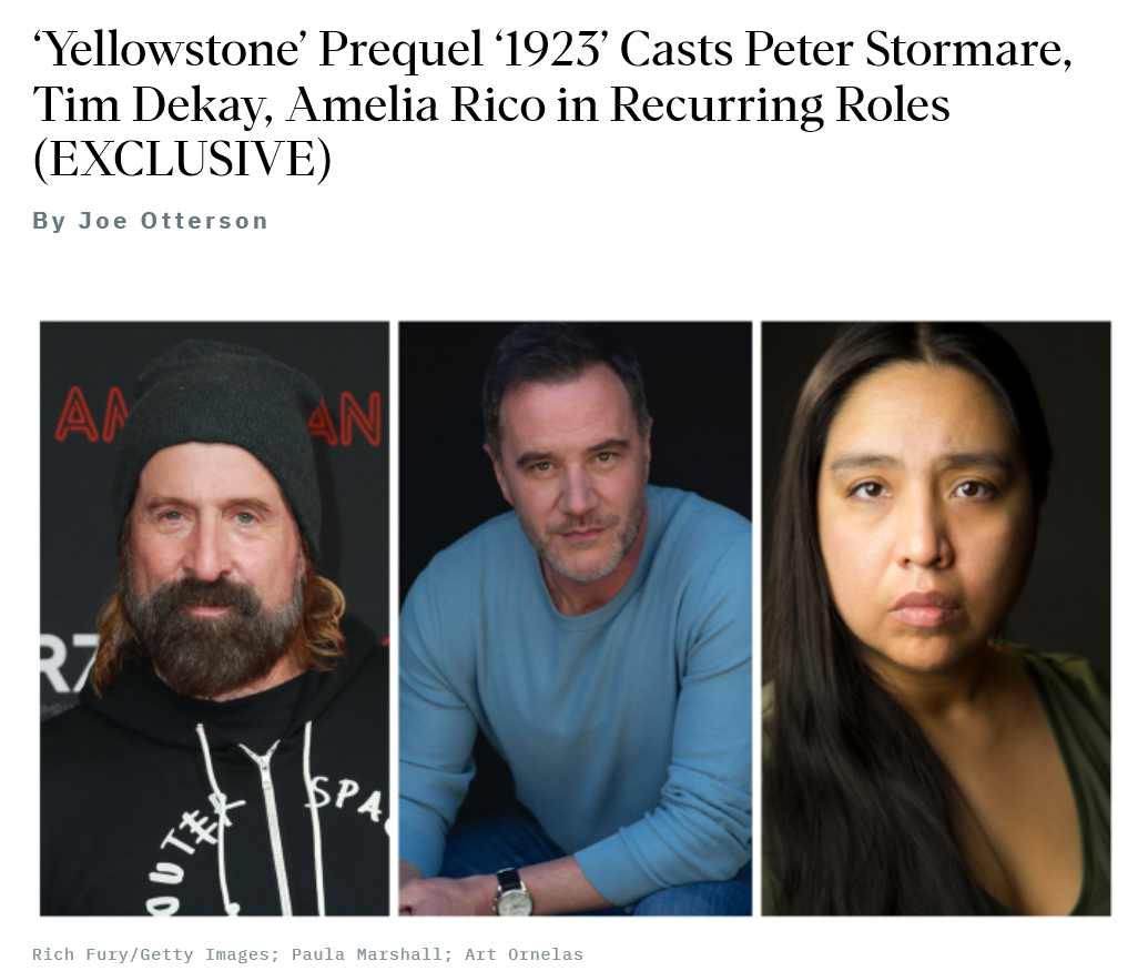 Tim in Yellowstone spinoff, 1923 – Team DeKay